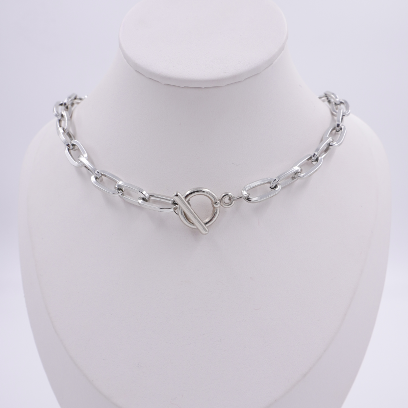 COLLAR PLATEADO RECTANGULAR X UNIDAD