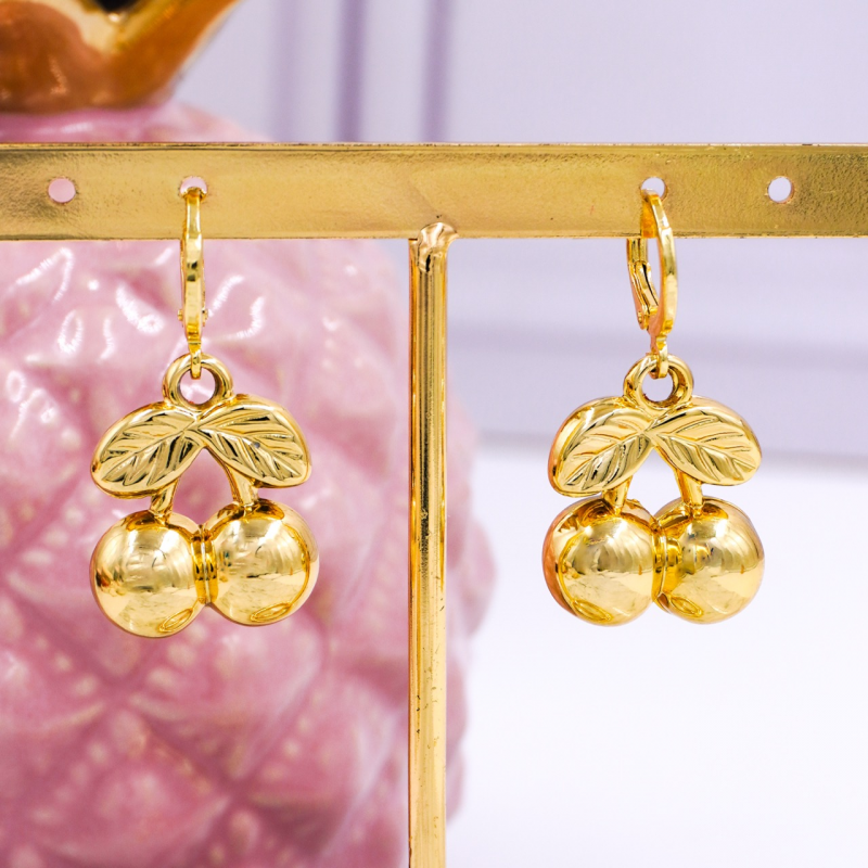 arete candonga cereza dorada x par